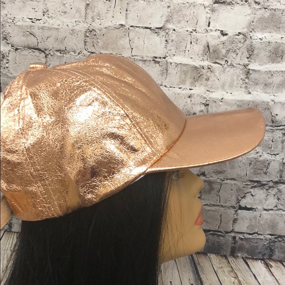Accessories | Metallic Rose Gold Baseball Cap Nwt | Poshmark